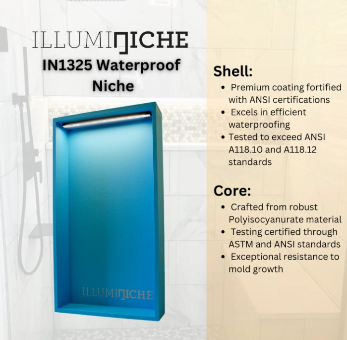 ILLUMINICHE IN1325 13"x25"x3.5" LED Niche - Pacific Foam Custom Shower Pans